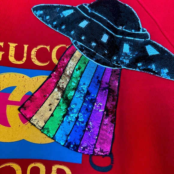 Gucci | Sweaters | Gucci Jersey Sweatshirt With Ufo Appliqu | Poshmark